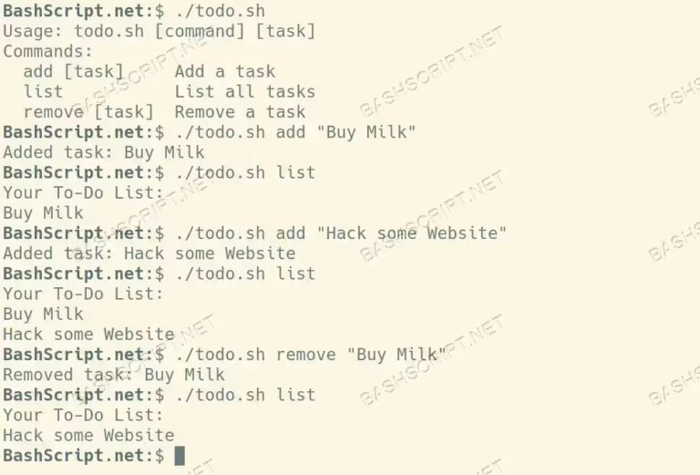 Bash Script as a Simple To-Do List – BashScript.net