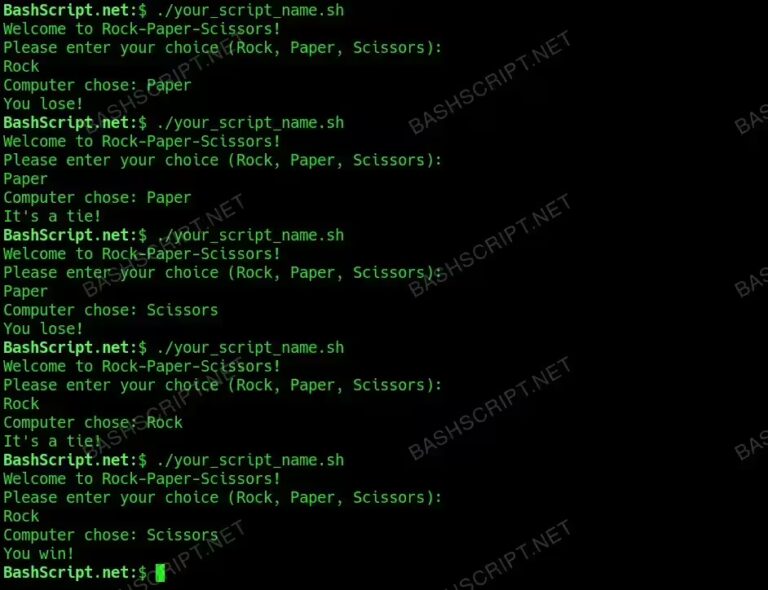 Rock-Paper-Scissors Bash Script Game Example – BashScript.net