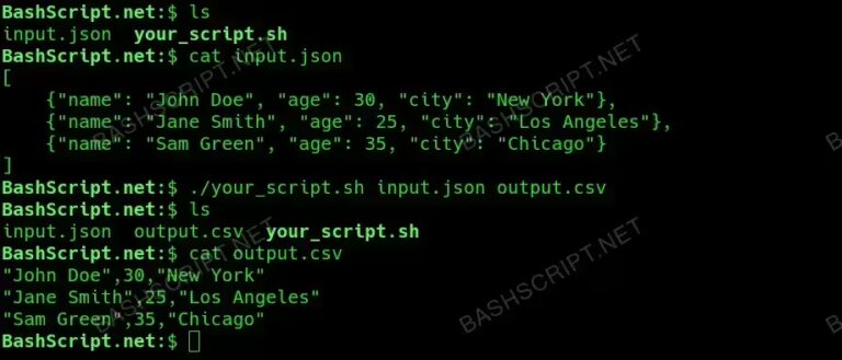 Bash Script to Convert JSON to CSV – BashScript.net