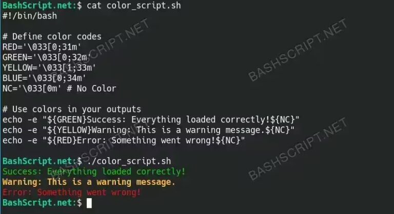 How To Set Color in Bash Script – BashScript.net